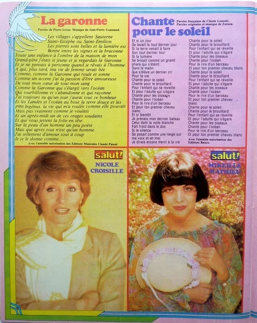 MIREILLE MATHIEU / Nicole Croisille= Coupure De Presse 1 Page 1978 ...