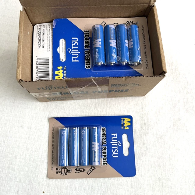 FUJITSU AA ZINC Carbon Batteries 1.5V R6 Pack of 10 (40 Total) General ...