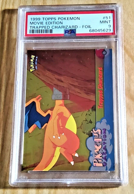 1999 TOPPS POKEMON Movie Edition CHARIZARD INTRAPPOLATO #51 Foil Olo - PSA 9 Nuovo di zecca EUR ...