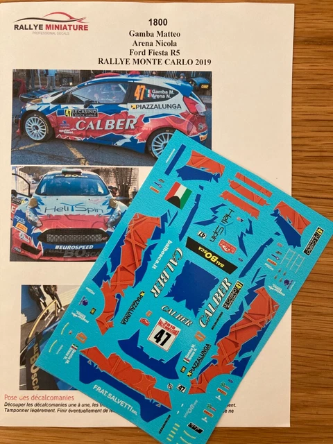 DECALS 1/43 FORD Fiesta Gamba Rallye Monte Carlo 2019 Wrc Rally EUR 5 ...