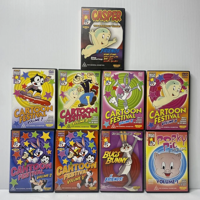 CARTOON MEGASTARS DVDS Bundle X 9 Rare Classic Cartoons For All Ages ...