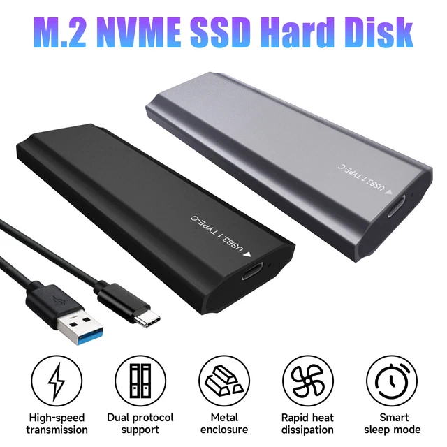 M2 NVME PCIE SSD Hard Disk Case Enclosure M.2 to USB Type-C 3.1 GEN2 ...