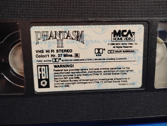 PHANTASM 2 NO Box VHS Tape Only (VHS) Tested £12.25 - PicClick UK