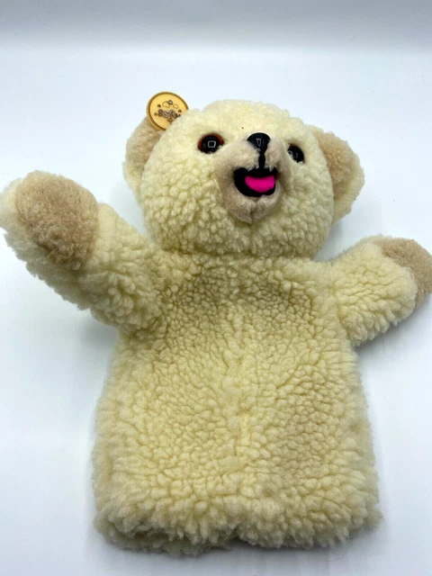 RUSS SNUGGLE WHITE Sherpa Teddy Bear Hand Puppet Plush Stuffed Animal ...
