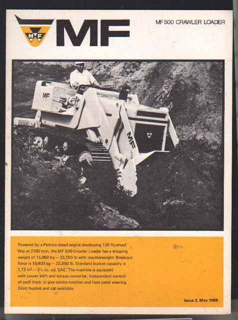 MASSEY FERGUSON &MF 500" Crawler Loader Shovel Brochure Leaflet £6.00 - PicClick UK