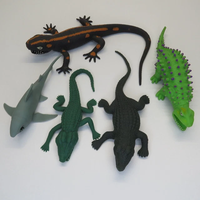 5 IMPERIAL & Toy Major Squishy Rubber Bead Filled Toys Lizards ...