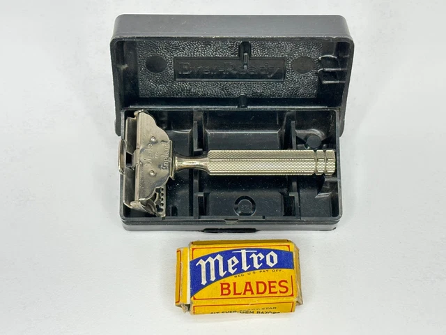 VINTAGE EVER READY Safety Razor Pat' 1912 3 Metro Blades with Case made ...