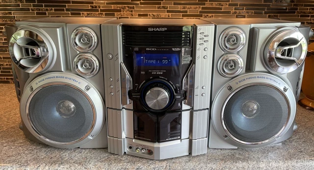 SHARP CD-ES9 HI-FI Mini Bookshelf Stereo System w/Side-Firing Bass ...