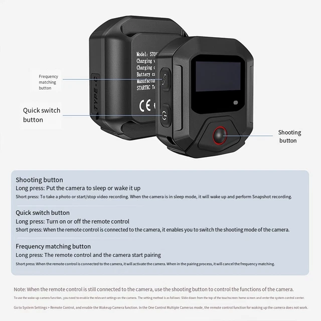 BT REMOTE CONTROL for Insta360 X5 GPS Enabled for Precise Shot Framing ...