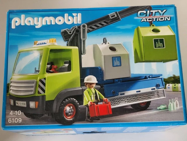 PLAYMOBIL CITY ACTION Camion grue avec containers à verre réf 6109 dès ...