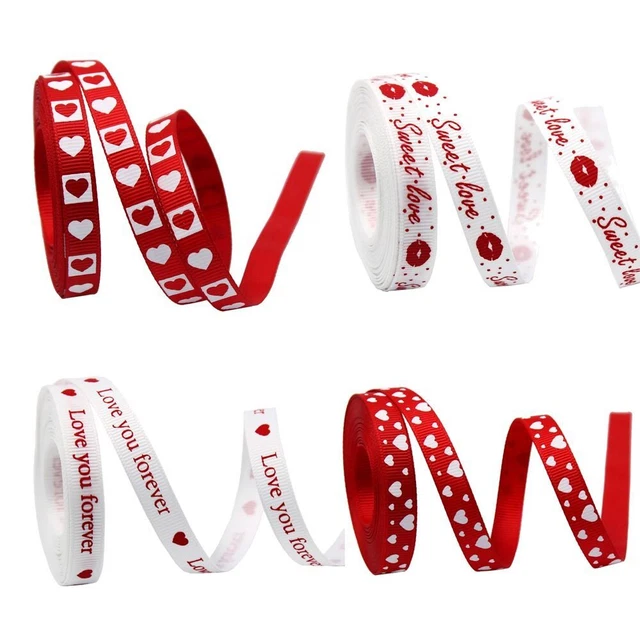 10 YARD LOVE Heart Valentine's Day Ribbon Packing Silk Braid Mother's ...