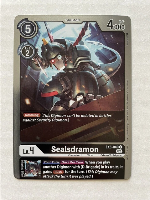 TOPPER DE BOÎTE Digimon Sealsdramon EX3-049 feuille rugissante ...