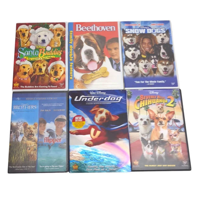 LOT OF 6 Kids DVDs - Disney - Dogs & Animals - Underdog Flipper ...