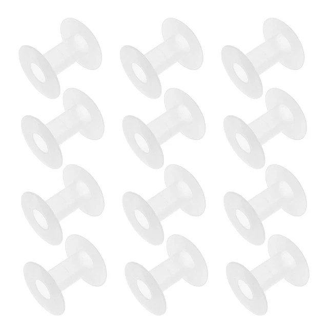 15PCS PLASTIC SPOOL White Bobbin Empty Spools For Ribbon Beading String ...