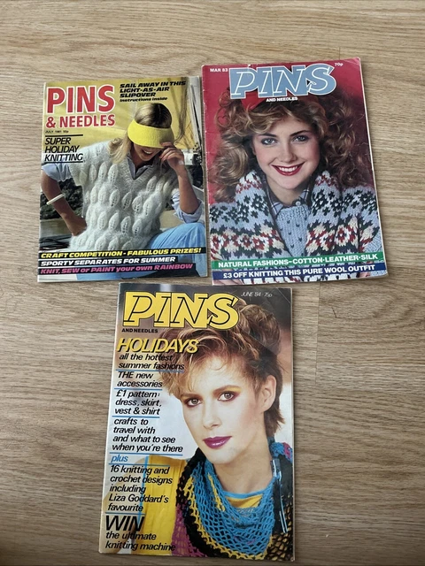 MAGAZINE - VINTAGE "Pins & Needles" ,July 1981, Mar 1983, June 1984 £3. ...