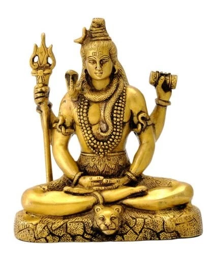 STATUE D'IDOLE SHIVA en laiton fait main sculpture figurine divinité indienne EUR 157,38 ...