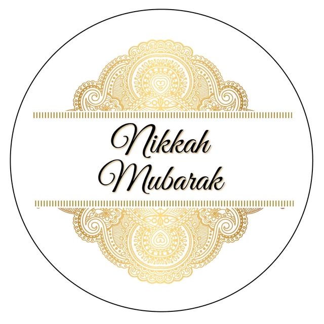 35 NIKKAH MUBARAK Stickers GLOSS Wedding Congratulations Umrah Islamic ...
