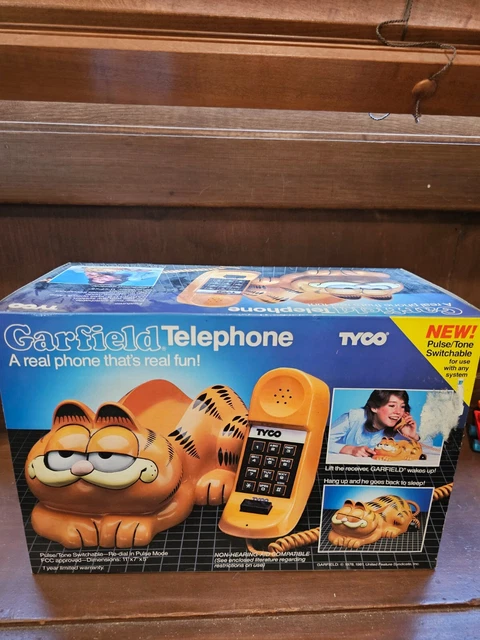 GARFIELD PHONE VINTAGE 1981 Tyco Working 80s Landline Original Box ...