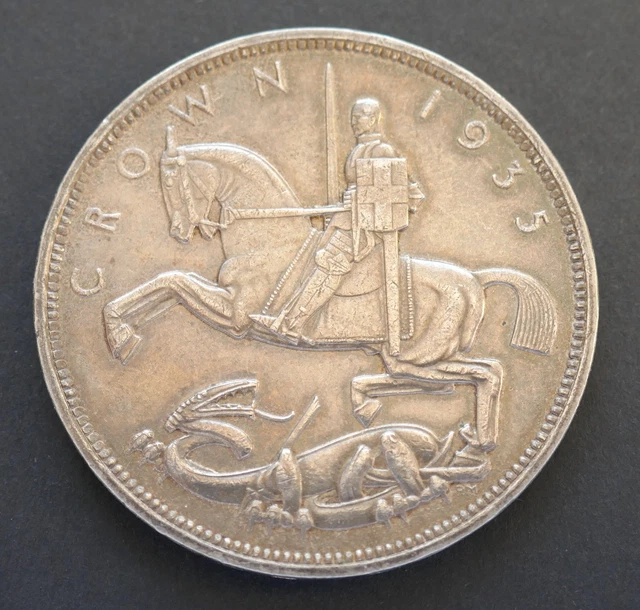 GB KING GEORGE V - 1935 ROCKING HORSE 5s FIVE SHILLINGS SILVER CROWN ...