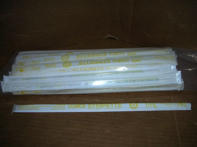 CORNING COSTAR 4485 STRIPETTE 1mL SEROLOGICAL PIPET, 58ct. bag, NEW ...