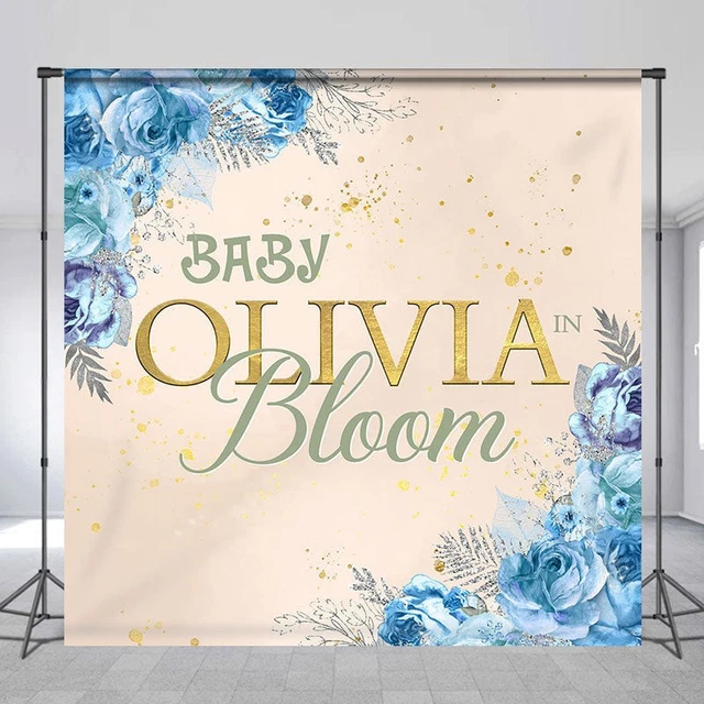 FLORAL BABY BLOOM Custom Name Gender Reveal Backdrop $35.97 - PicClick AU