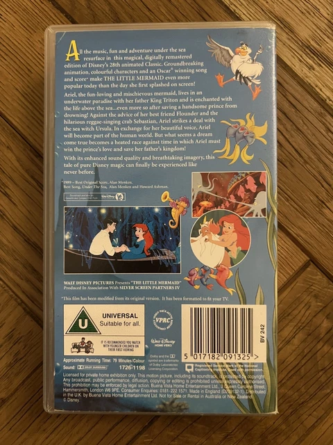 THE LITTLE MERMAID - VHS Video Tape Film Walt Disney Classics Animated ...