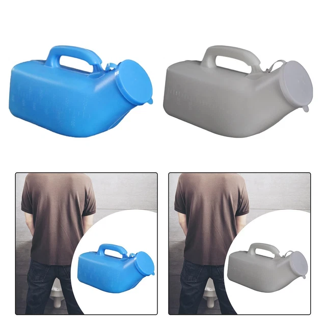 MEN PEE BOTTLE Men Potty with Lid Handle Pee Collection Pot Male Urinal ...