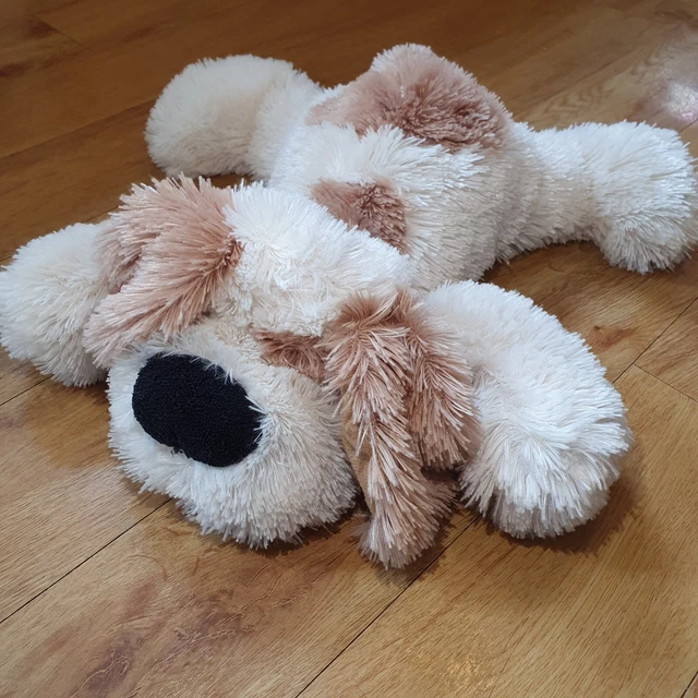 GIFTWORKS FLOPPY DOG Soft Toy Plush Comforter Soother Brown Patch Lying ...