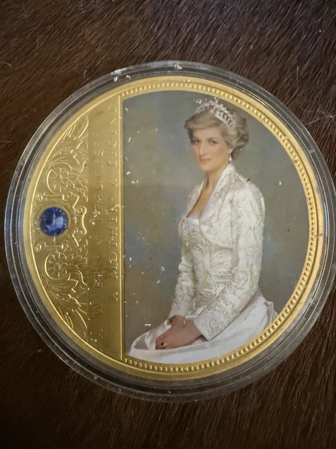 PRINCESS DIANA GOLD Plated Commemorative Coin Princes of Wales £1.16 ...
