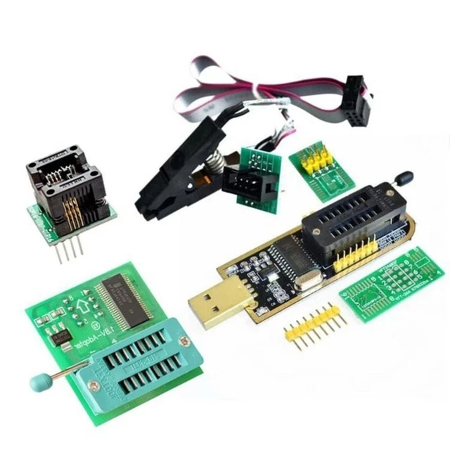 SET CH341A USB Programmer Package for EEPROM BIOS with 1.8V Adapter ...