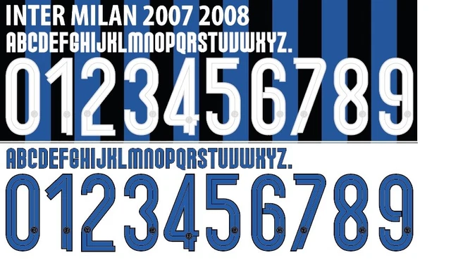 INTER MILAN 2007-2008 Home/Away Football Nameset Build Your Own Name ...