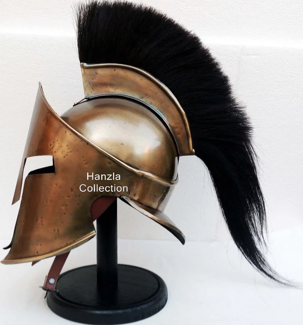 MEDIEVAL ARMOUR KING LEONIDAS GREEK SPARTAN 300 Helmet on Wooden Stand ...