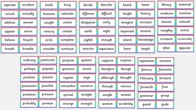 YEAR 3 AND 4 - Spelling Words - Print At Home -Read/Write/Spell-School ...