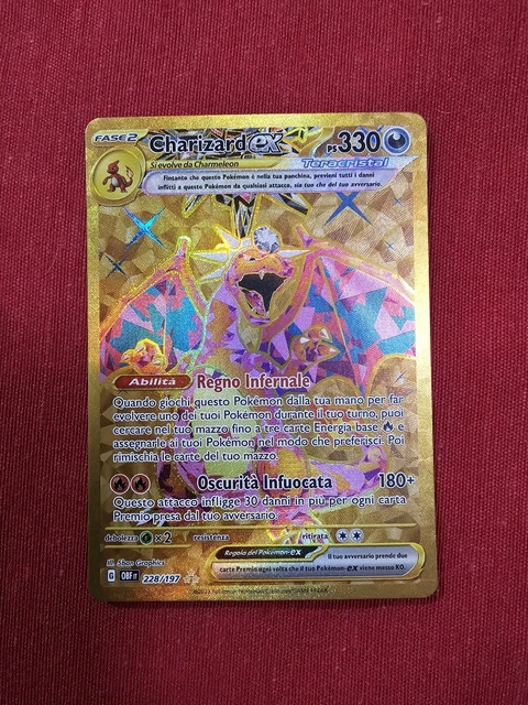 CHARIZARD EX GOLD 228/197 Teracristal Pokemon Ossidiana Infuocata ITA ...