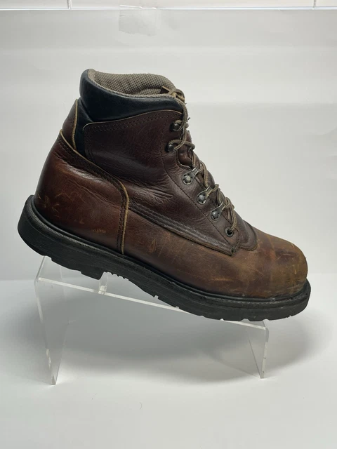RED WING BOOTS ASTM F2413-06 EH Brown Leather Lace Up Steel Toe Boots ...