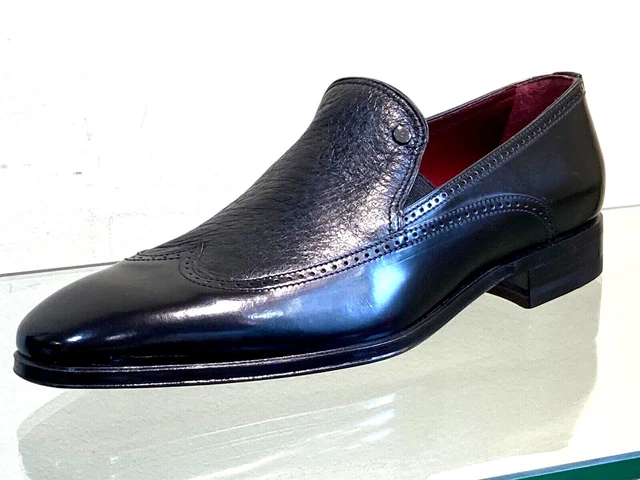 *NOW REDUCED* STEMAR Men's Black Calf Leather Slip-on Shoe 7.5 Made by ...