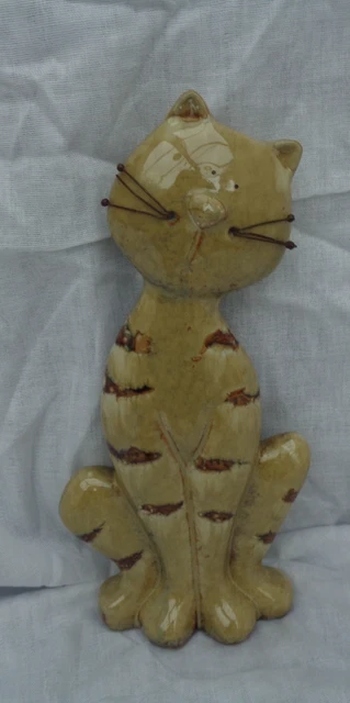 TABBY CAT FIGURINE with Wire Whiskers and tail n 4227C £9.72 - PicClick UK