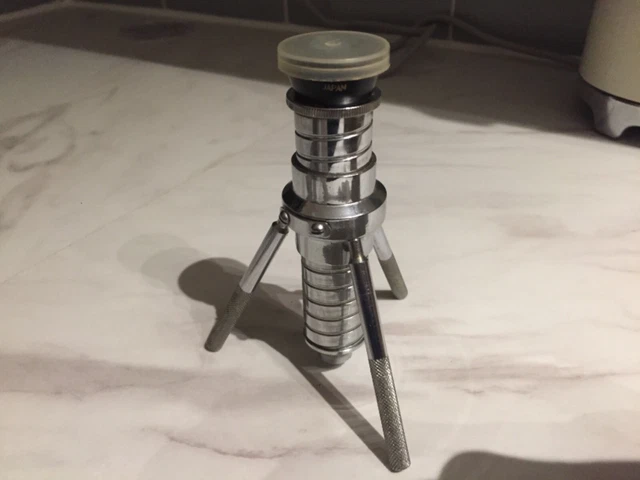 RARE VINTAGE POCKET MICROSCOPE HOC JAPAN 20X-70X 1970s. Lens. Tripod £ ...