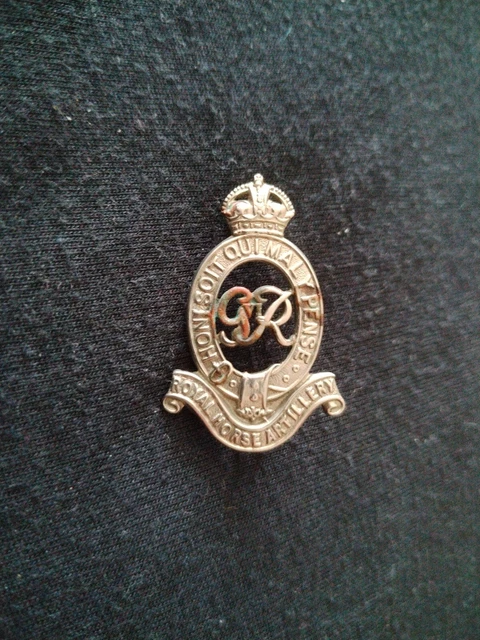 WW2 ROYAL HORSE Artillery Regiment George VI RHA Cap Beret Badge FIRMIN ...
