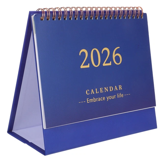 STANDING DESK CALENDAR 2025 -2026 Full Year Table Planner Coil Binding ...