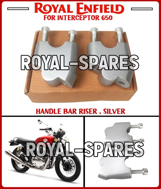 ROYAL ENFIELD &HANDLEBAR RISER, SILVER" pour Interceptor 650 ...