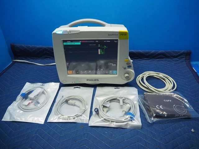 PHILIPS INTELLIVUE MP30 Patient Monitor with X2 Module Recorder 60 Day ...