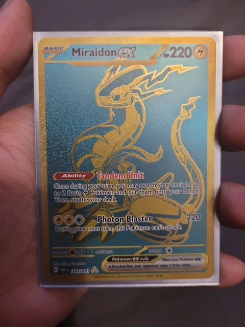 POKEMON TCG PALDEAN Fates Miraidon EX Gold Card 243/091 £8.66 - PicClick UK