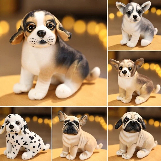 NEW REALISTIC DOGS Plush Toy Husky Beagle Bulldog Simulation Stuffed ...