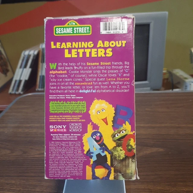 SESAME STREET LEARNING About Letters VHS Video Tape Rare VTG Cookie ...