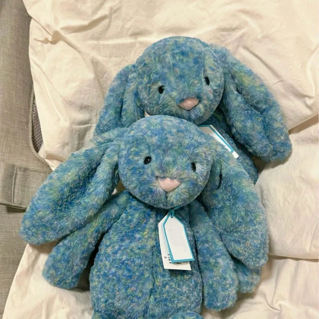 JELLYCAT 25TH LUXE Bashful Bunny Azure Plush Toy Anniversary Edition ...