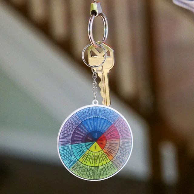 PSYCHOLOGICAL EMOTIONAL KEY Portable Feeling Wheel Chart Chain £5.58 ...