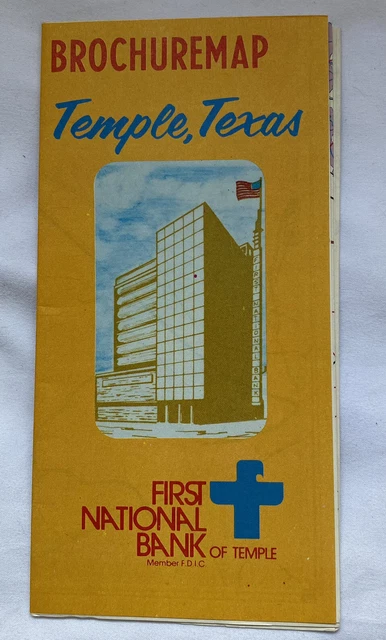 VINTAGE BROCHUREMAP TEMPLE Texas Brochure Tourism Travel 1960’s £14.11 ...