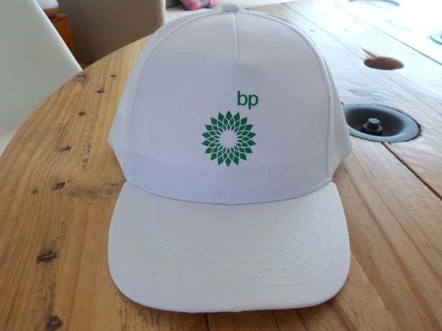 BP BRITISH PETROLEUM Logo Baseball Cap original Spain Oil Gas weiß grün ...