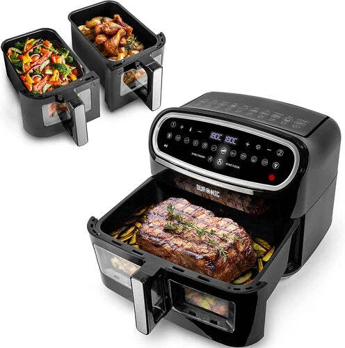 DURONIC AF34 BK Heißluftfritteuse 10L Fritteuse Dual Zone Airfryer Sync ...